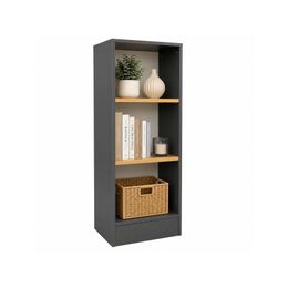 Vcm B&uuml;cherregal f&uuml;r Aktenordner, B&uuml;roregal mit 3 F&auml;chern, H. 114 x B. 52 x 30 cm, Standregal f&uuml;r B&uuml;ro und Homeoffice - Dilos