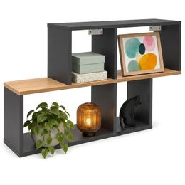 Vcm Wandregal mit 5 F&auml;chern, H&auml;ngeregal 100 x 53 x 20 cm, B&uuml;cherregal und Dekoregal f&uuml;r Wohnzimmer, B&uuml;ro und Flur - Lusas