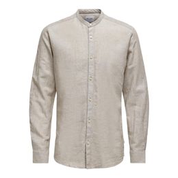 Only & Sons Only & Sons Hemd Slim Fit Freizeithemd Caiden Solid mit Maokragen und durchgehender Knopfleiste