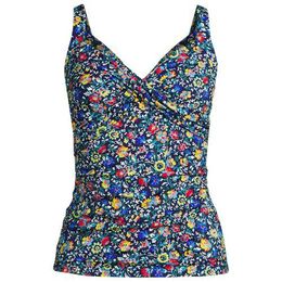 LANDS' END Tankinitop CHLORRESISTENT mit V-Ausschnitt Gemustert f&uuml;r Damen, Damen, size: regular, Blau, Nylon-Mischung, by Lands' End