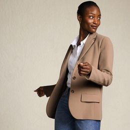 LANDS' END Blazer aus Cr&ecirc;pe f&uuml;r Damen, Damen, size: regular, Braun, Polyester, by Lands' End