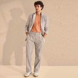 LANDS' END Leinenmix-Bundfaltenhose f&uuml;r Herren, Herren, size: regular, Braun, Leinen/Baumwoll-Mischung, by Lands' End