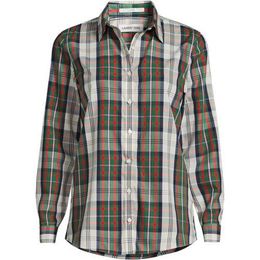 LANDS' END B&uuml;gelfreie Baumwoll-Bluse in Petite-Gr&ouml;&szlig;e, Damen, size: petite, Gr&uuml;n, Baumwolle, by Lands' End