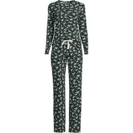 LANDS' END Gemustertes Pyjama-Set aus Baumwoll-Jersey, Damen, size: regular, Blau, Elasthan/Baumwoll-Mischung, by Lands' End