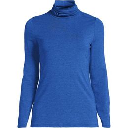 LANDS' END Rollkragenshirt aus Baumwoll/Modalmix in Plus-Gr&ouml;&szlig;e, Damen, size: plus, Blau, Baumwolle/Elasthan/Baumwolle Modal, by Lands' End