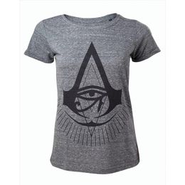 Assassins Creed - Logo M&auml;dchen T-Shirt grau XL