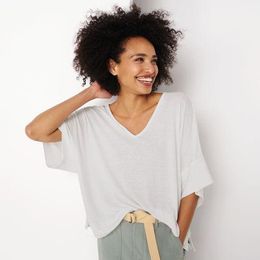 LANDS' END Leinen/Modal-Strandshirt f&uuml;r Damen, Damen, size: regular, Wei&szlig;, Leinen/Baumwolle Modal, by Lands' End