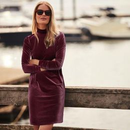 LANDS' END Samtkleid mit Stehkragen f&uuml;r Damen, Damen, size: regular, Rot, Polyester-Mischung, by Lands' End