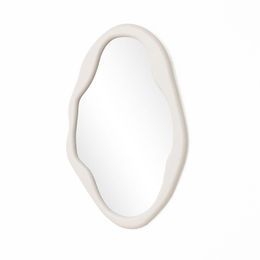 Hometopia Wandspiegel, Wei&szlig;, Glas, Oval, 50x70x2.5 cm, Spiegel, Wandspiegel