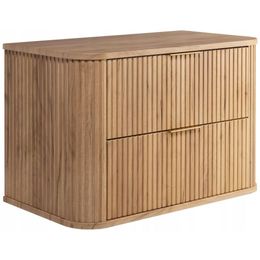 Rodan Waschbeckunterschrank, Eiche, Holzwerkstoff, 2 Schubladen, Rechteckig, 80x51x41 cm, Badezimmer, Badezimmerschr&auml;nke, Waschbeckenunterschr&auml;nke