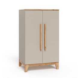 Vitalispa Kinderkleiderschrank, Kaschmir, Eiche Artisan, Holzwerkstoff, 6 F&auml;cher, Rechteckig, 70x120x53.4 cm, Kinder- & Jugendzimmer, Kinderm&ouml;bel, Kinderkleiderschr&auml;nke