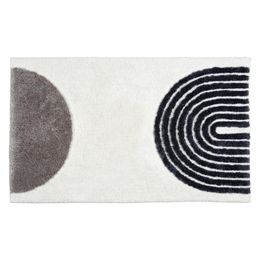 Sch&ouml;ner Wohnen Sch&ouml;ner Wohnen Badteppich Barbados, Grau, Schwarz, Wei&szlig;, Textil, Kreise, rechteckig, 60x90 cm, f&uuml;r Fu&szlig;bodenheizung geeignet, rutschfest, Badtextilien, Badematten