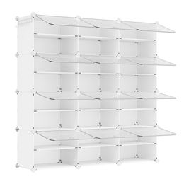Boxxx Schuhregal, Wei&szlig;, Transparent, Metall, Kunststoff, 124.4x124.6x32 cm, stehend, Garderobe, Schuhaufbewahrung, Schuhregale