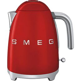 Smeg Wasserkocher 50&acute;s Style, Rot, Chrom, Metall, Kunststoff, 1,7 L, 22.3x24.8x17.1 cm, kabellos, automatische Abschaltung, manuelle &Uuml;berhitzungsschutz, 360&deg;-Sockel, Anti-Rutsch-F&uuml;&szlig;e, herausnehmbarer Filter, K&uuml;chenger&auml;te, Wasserkocher