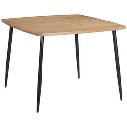 Stylife Esstisch, Schwarz, Akazie, Holz, Metall, Akazie, massiv, quadratisch, konisch, 80x76x80 cm, Esszimmer, Tische, Esstische, Esstische quadratisch
