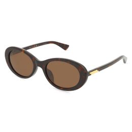 Bottega Veneta BV1415SK | Damen-Sonnenbrille | Fassung: Vollrand, Rund, Acetat, Havanna | Glasfarbe: Braun