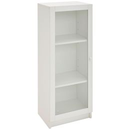 CARRYHOME Vitrine, Wei&szlig;, Glas, Holzwerkstoff, 2 F&auml;cher, 40x100x30 cm, stehend, Wohnzimmer, Wohnw&auml;nde, Vitrinenschr&auml;nke