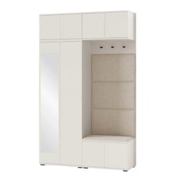 Jerpax Garderobe, Beige, Holzwerkstoff, 140x225x40 cm, Garderobe, Garderoben-Sets & Serien, Garderoben-Sets