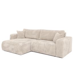 Bromarkt Ecksofa, Creme, Textil, L-Form,L-Form, 244x148 cm, Wohnzimmer, Sofas & Couches, Wohnlandschaften, Ecksofas