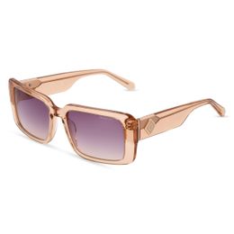 Gant GA8088 | Damen-Sonnenbrille | Fassung: Vollrand, Quadratisch, Kunststoff, Rose Transparent | Glasfarbe: Grau