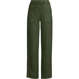 LANDS' END Relaxte Leinenhose mit geradem Bein f&uuml;r Damen in Plus-Gr&ouml;&szlig;e, Damen, size: plus, Gr&uuml;n, Leinen, by Lands' End