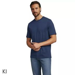 LANDS' END Super-T Kurzarm-Shirt f&uuml;r Herren, Classic Fit, Tallgr&ouml;&szlig;e, Herren, size: tall, Blau, Baumwolle, by Lands' End