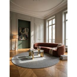 KADIMA DESIGN Flachgewebe-Teppich Berber-Tradition Silber 120x120 cm Uni meliert
