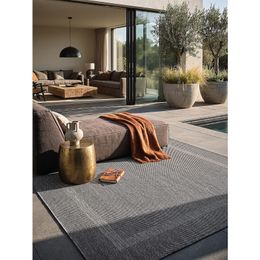 KADIMA DESIGN Flachgewebe-Teppich Pflegeleicht Anthrazit 120x170 cm - BORNO Kadima