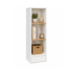 Vcm B&uuml;cherregal f&uuml;r Aktenordner, B&uuml;roregal mit 3 F&auml;chern, H. 114 x B. 38 x 30 cm, Standregal f&uuml;r B&uuml;ro und Homeoffice - Dilos