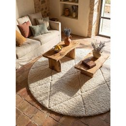 Shaggy-Teppich Pflegeleicht Creme 120x120 cm - ATRIO KADIMA DESIGN