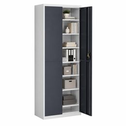 Vcm Metallschrank mit 8 F&auml;chern, Stahlschrank abschlie&szlig;bar, 80 x 180 x 40 cm, Schuhschrank und Universalschrank, Malivo