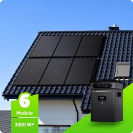 XXL Balkonkraftwerk Maxxicharge V2 3000Wp 5 kWh Ziegeldach