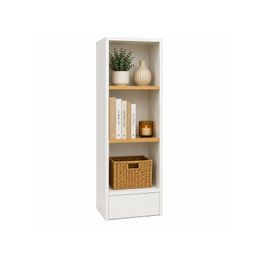 Vcm B&uuml;cherregal f&uuml;r Aktenordner, B&uuml;roregal mit 3 F&auml;chern, H. 114 x B. 52 x 30 cm, Standregal f&uuml;r B&uuml;ro und Homeoffice - Dilos