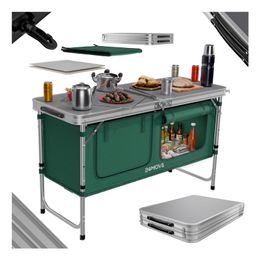 24MOVE&reg; Campingk&uuml;che PRAIA faltbar, Alu Outdoork&uuml;che mit Arbeitsplatte und Stauf&auml;chern, h&ouml;henverstellbar
