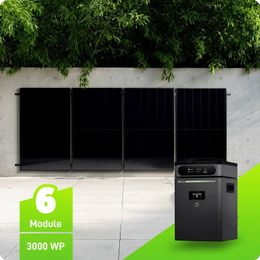 XXL Balkonkraftwerk Maxxicharge V2 3000Wp 5 kWh Wand flexibel