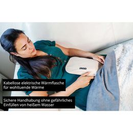 Unold Elektro UNOLD W&auml;rmi Premium Set 86020 Beige elektrische W&auml;rmflasche (Akkubetrieb, sichere Handhabung, 10 min Aufheizzeit, autom. Abschaltfunktion, &Uuml;berhitzungsschutz, inkl. Stoffbeutel, Bauch-/ R&uuml;ckenbinde, Fu&szlig;w&auml;rmekissen, Ladekabel, Material Polyester/Kunststoff,