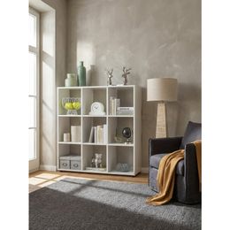 KADIMA DESIGN B&uuml;cherregal &ndash; Wei&szlig;, 108x104x29 cm, 9 F&auml;cher, freistehend, modern