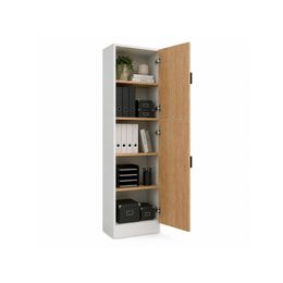 Vcm Mehrzweckschrank mit 2 Dreht&uuml;ren, 52 x 183 x 30 cm, Wohnzimmerschrank, B&uuml;roschrank und Aufbewahrungsschrank mit 5 F&auml;cher - Dilos