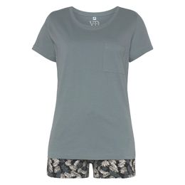 Vivance By Lascana Shorty 'Dreams' Damen Gr&ouml;&szlig;e S/M beige / gr&uuml;n / schwarz Sommerkleid