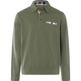 Herren Langarm-Poloshirt khaki, Gr&ouml;&szlig;e 52/54