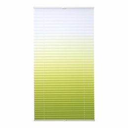 Liedeco Plissee &raquo;Farbverlauf&laquo; Lichtschutz ohne Bohren verspannt gr&uuml;n Obermaterial: 100% Polyester 130cm, zweiseitig verschiebbar, 45cm