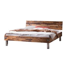 Hasena Bettgestell &raquo;Duno&laquo; Akazie massiv, mit Massivholzkopfteil, zwei verschiedene Liegeh&ouml;hen braun Liegefl&auml;che L&auml;nge B: 200cm x 180cm, H&ouml;he Bett: 