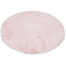 Gino Falcone Fellteppich &raquo;Kuschelteppich Chiara&laquo; rund 30 mm H&ouml;he Kunstfell, Kaninchenfell-Haptik, besonders weicher Langflor rosa Polyester &Oslash; 90cm 1 Stk., 30mm, &Oslash; 