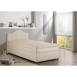 Maintal Polsterbett beige Liegefl&auml;che L&auml;nge B: 200cm x 120cm,mit Fleckschutz, Tonnentaschen-Federkernmatratze H2