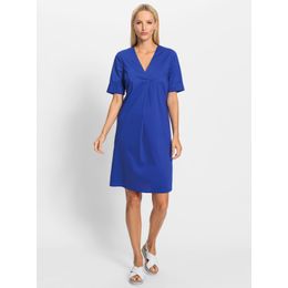 Heine Damen Sommerkleid, Blau, Gr. 36, Einfarbige Kleider, Material: Baumwolle
