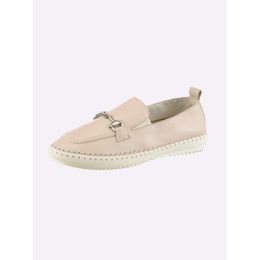 Heine Damen Slipper, Braun, Gr. 41, Mokassins & Slippers, Material: Rindsleder