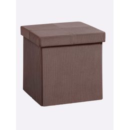 HEINE HOME Hocker, Braun, Gr. H/B/T ca. 38x38x38 cm, B&auml;nke & Hocker, Material: MDF