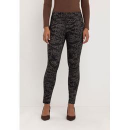 Lena Super Slim Capri Leggings | Taupe Schwarz Leo