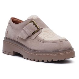 Hush Puppies Orla Monk Leder Damen Slipper in Taupe