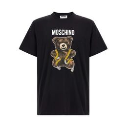 Moschino Schwarzes Baumwoll-T-Shirt